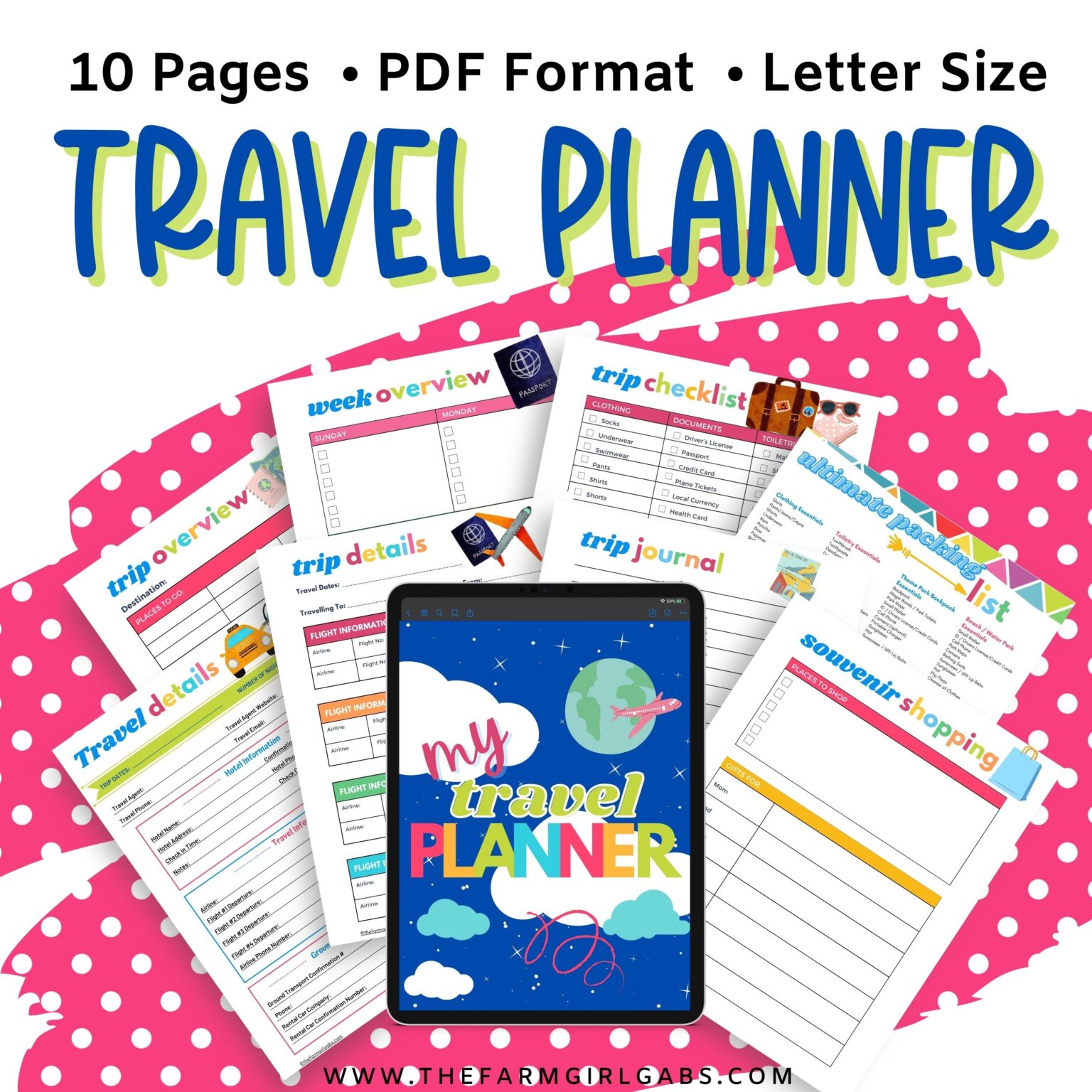 Family Vacation Travel Planner – Farm Girl Designs