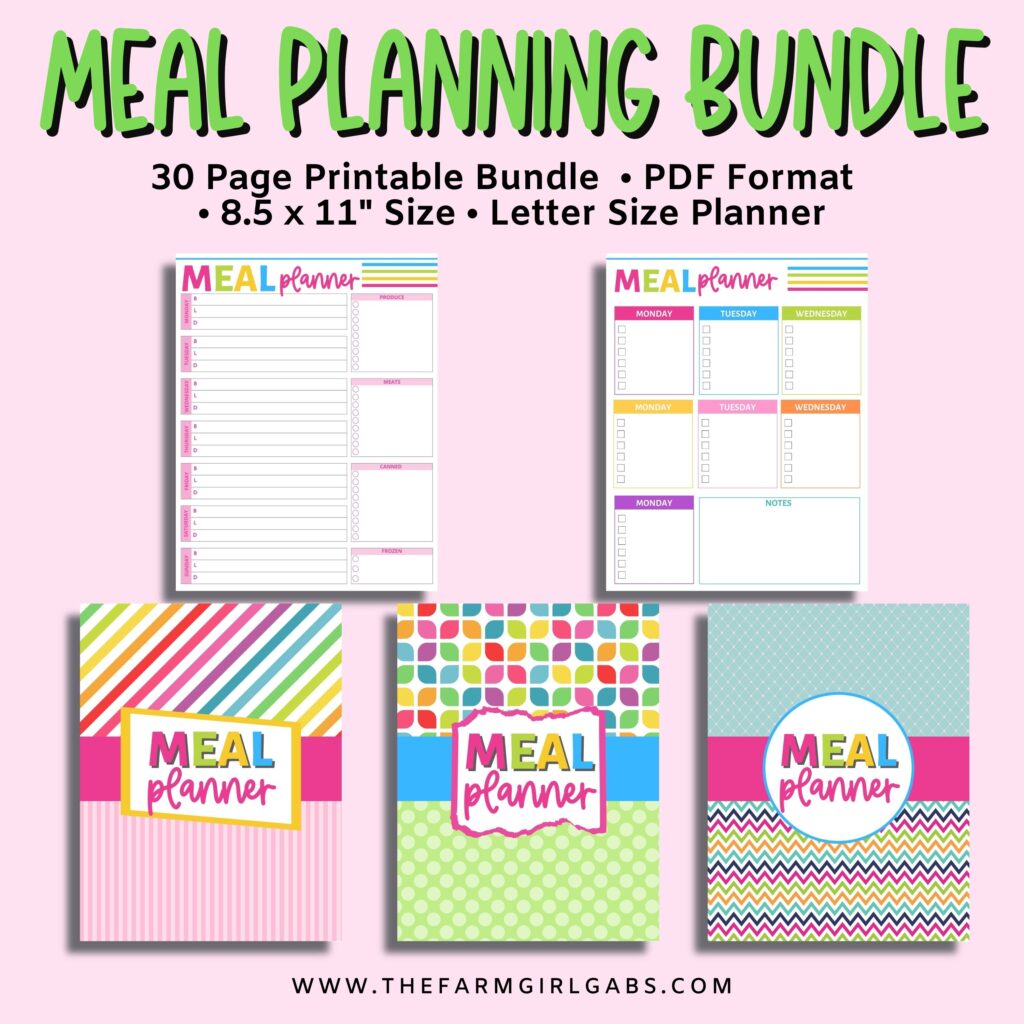 Printable Meal Planner Bundle – Farm Girl Designs