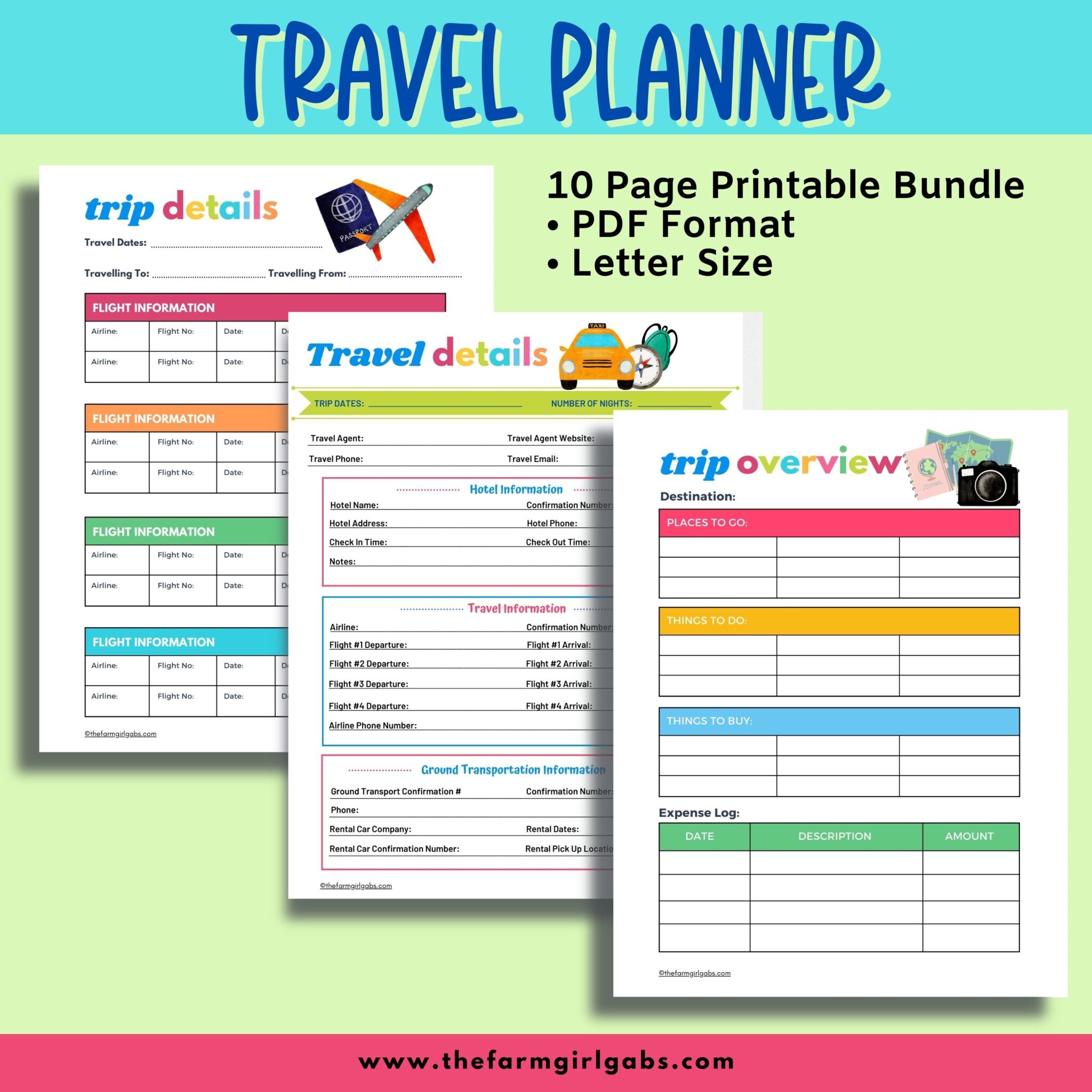 Family Vacation Travel Planner – Farm Girl Designs