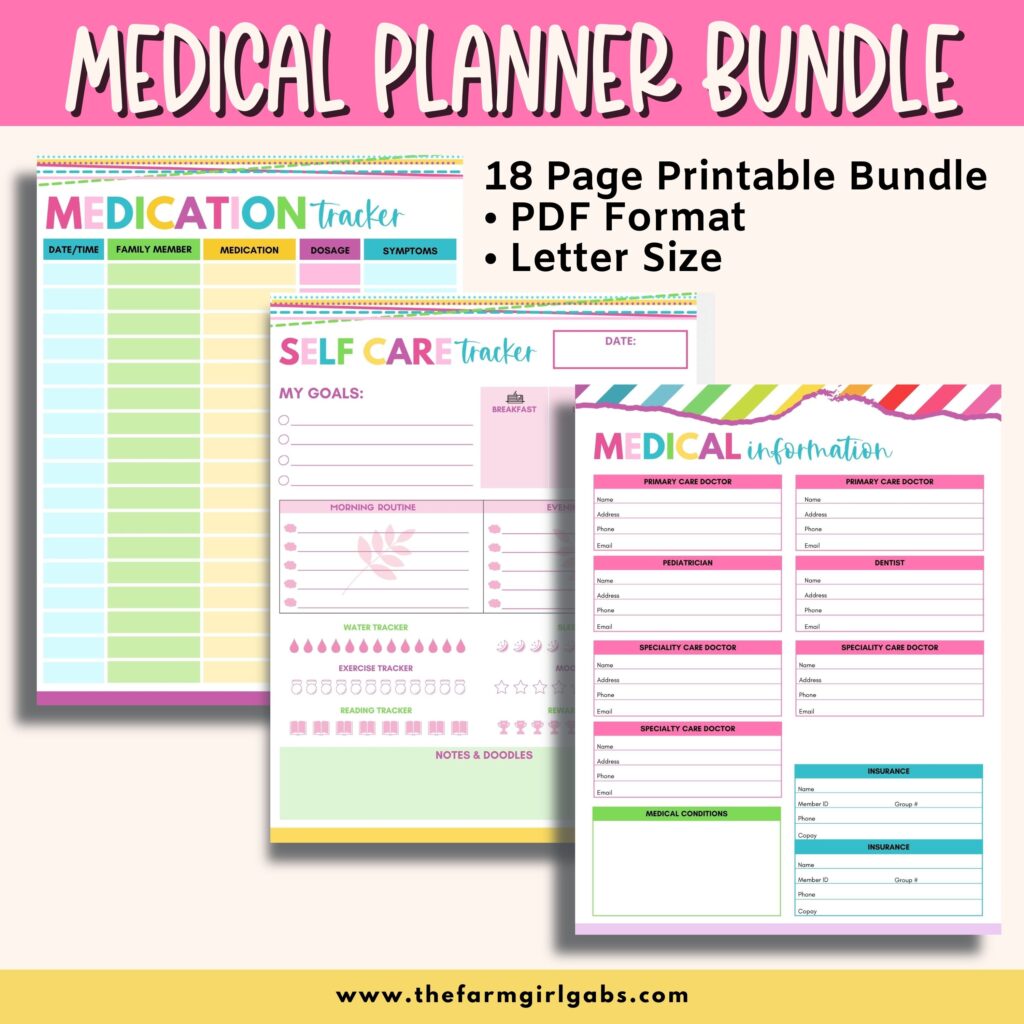 Printable Medical Planner – Farm Girl Designs